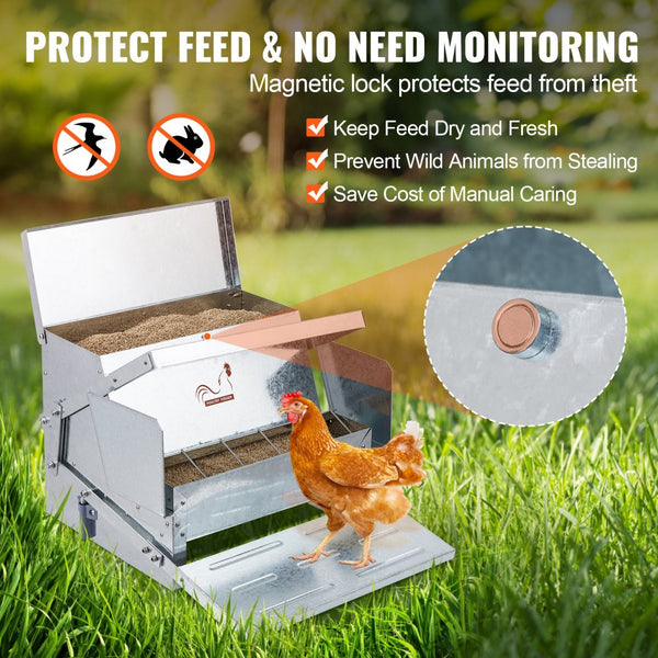 Vevor Poultry Feeder Automatic Chicken Feeder 25 lbs Capacity New ...