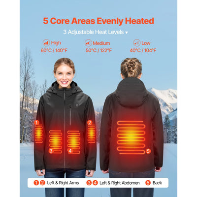 Vevor Heated Jacket Women's Soft Shell Electric Heating Coat M New ...