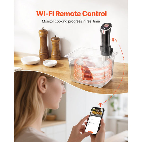 Vevor Sous Vide Circulator Precision Cooker with Wi-Fi App Control 110 ...