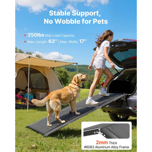 Vevor Dog Ramp Folding Pet Car Ramp 63" x 17" 250 lbs Capacity New ...