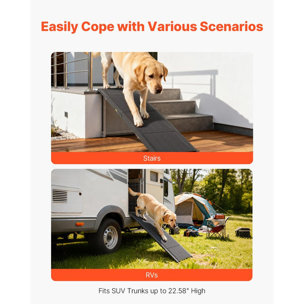 Vevor Dog Ramp Folding Pet Car Ramp 63" x 17" 250 lbs Capacity New ...