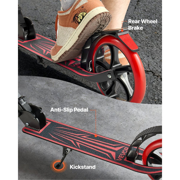 Vevor Kick Scooter Adjustable Height Foldable 2-Wheel Kids Teen Adult ...