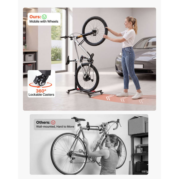 Vevor Bike Stand Freestanding Vertical & Horizontal Storage Rack with ...