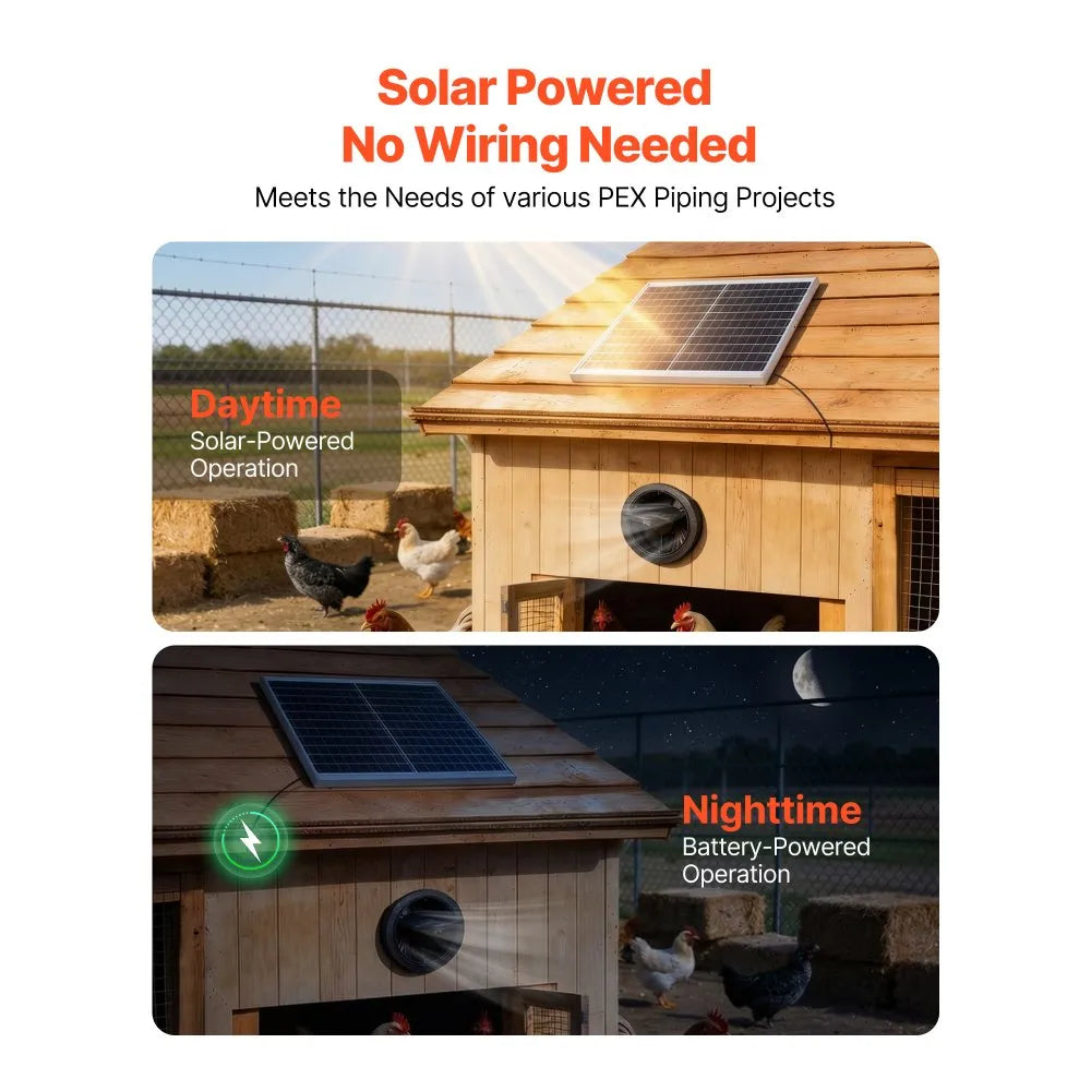 Vevor Solar Powered Fan Greenhouse Ventilation Fan New – FactoryPure