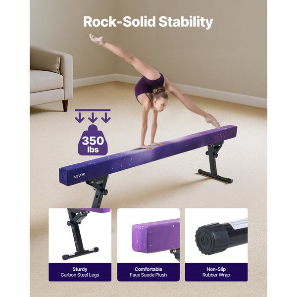 Vevor Balance Beam 8' Adjustable Gymnastics Training Beam Galaxy New ...