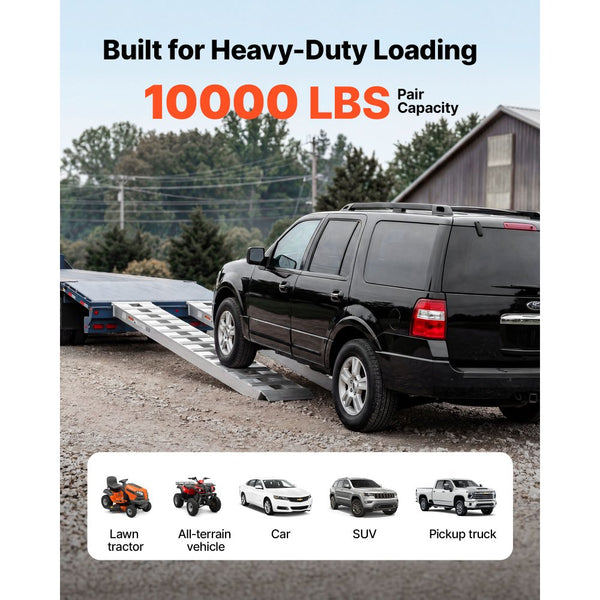 Vevor Trailer Ramps 96" x 15" Heavy-Duty Aluminum Loading Ramp Set New ...