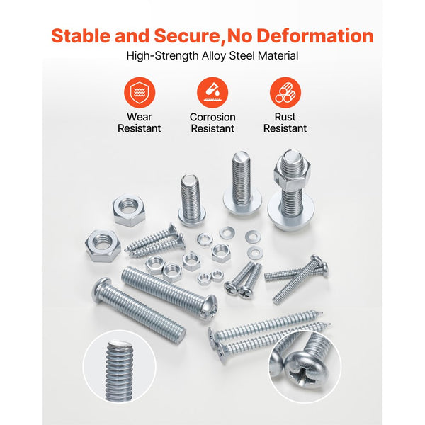 Vevor Nut and Bolt Kit 2250-Piece Metric + Imperial Assortment New ...