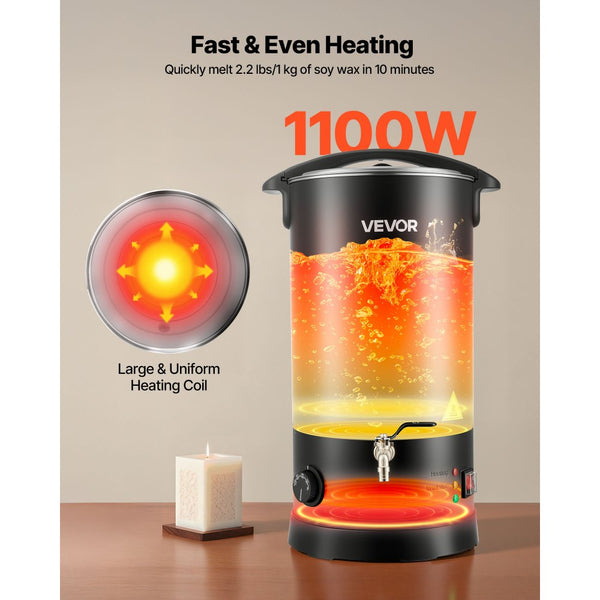 Vevor Wax Melter 15.9 Qt Candle Making Pot New – FactoryPure