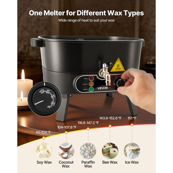 Vevor Wax Melter 6.3 Qt Candle Making Pot New – FactoryPure