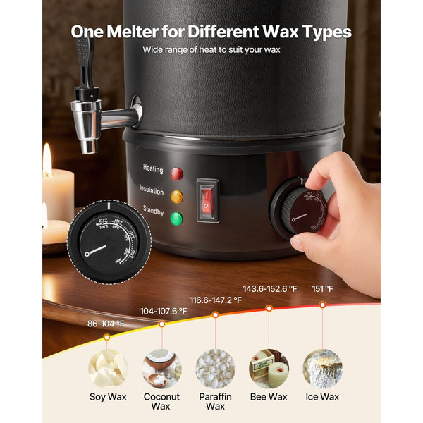 Vevor Wax Melter 8.5 Qt Candle Making Pot New – FactoryPure