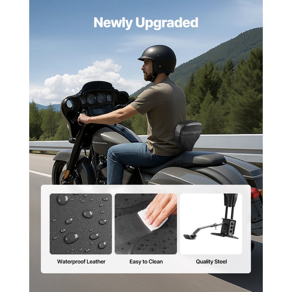 Vevor Motorcycle Backrest Sissy Bar for Harley-Davidson Touring Models ...