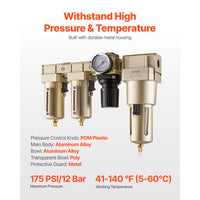 Vevor Air Compressor Filter Regulator Combo 1/2" NPT 3-Stage Compresse ...