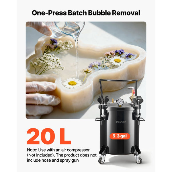 Vevor Pressure Pot 5.3 Gal 80 PSI Steel Tank New – FactoryPure