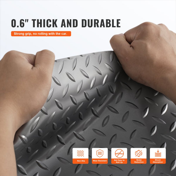 Vevor Garage Floor Mat 4.9' x 19' Silver PVC Flooring Roll New ...