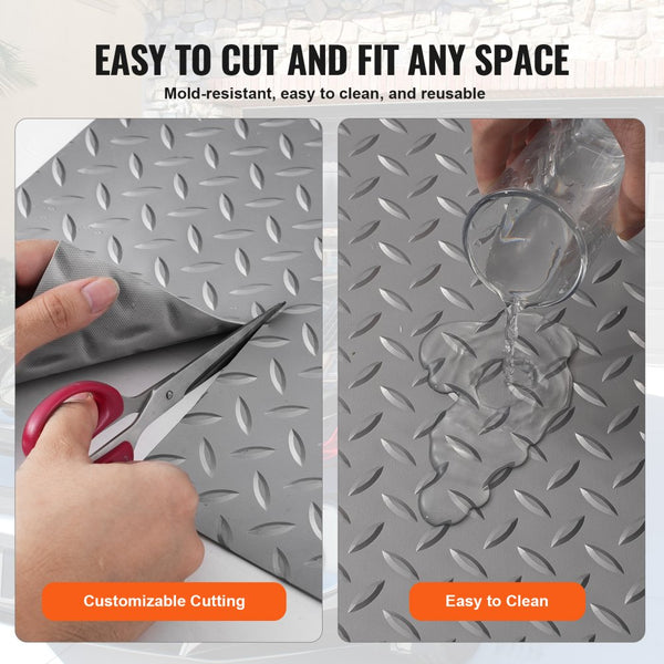 Vevor Garage Floor Mat 4.9' x 19' Silver PVC Flooring Roll New ...