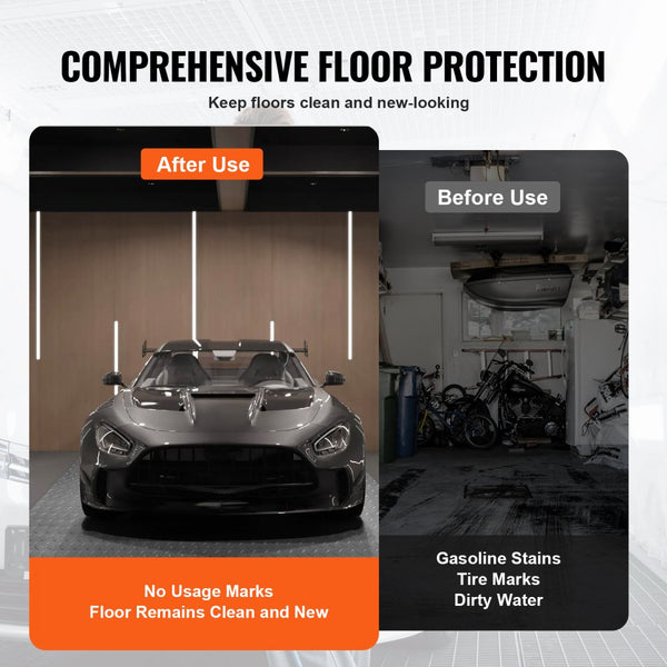 Vevor Garage Floor Mat 4.9' x 19' Silver PVC Flooring Roll New ...
