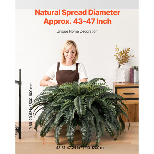 Vevor Artificial Fern Large Faux Boston Fern 43-47" 88-Branch Indoor O ...