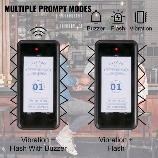 Vevor Restaurant Pager System Wireless Guest Paging System with 16 Pag ...