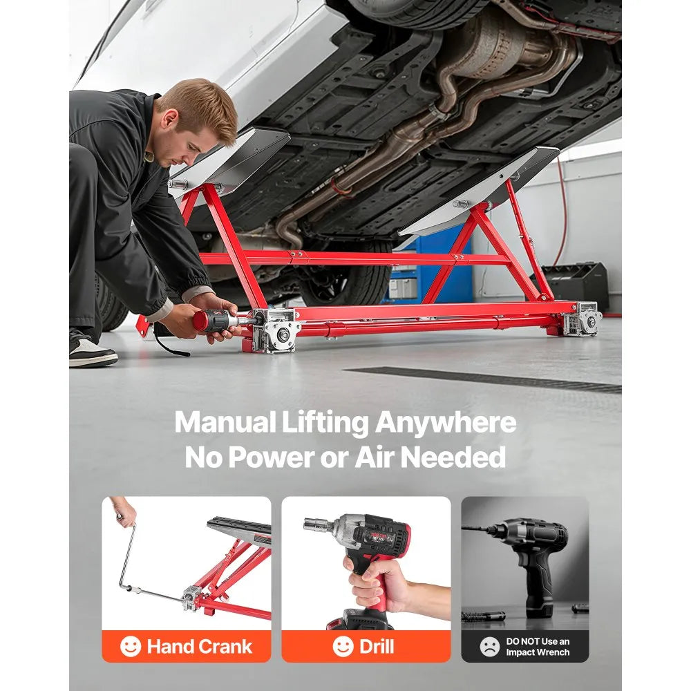 Vevor Portable Car Lift Heavy-Duty Steel Quick Lift 4400 lbs 23" Max H ...