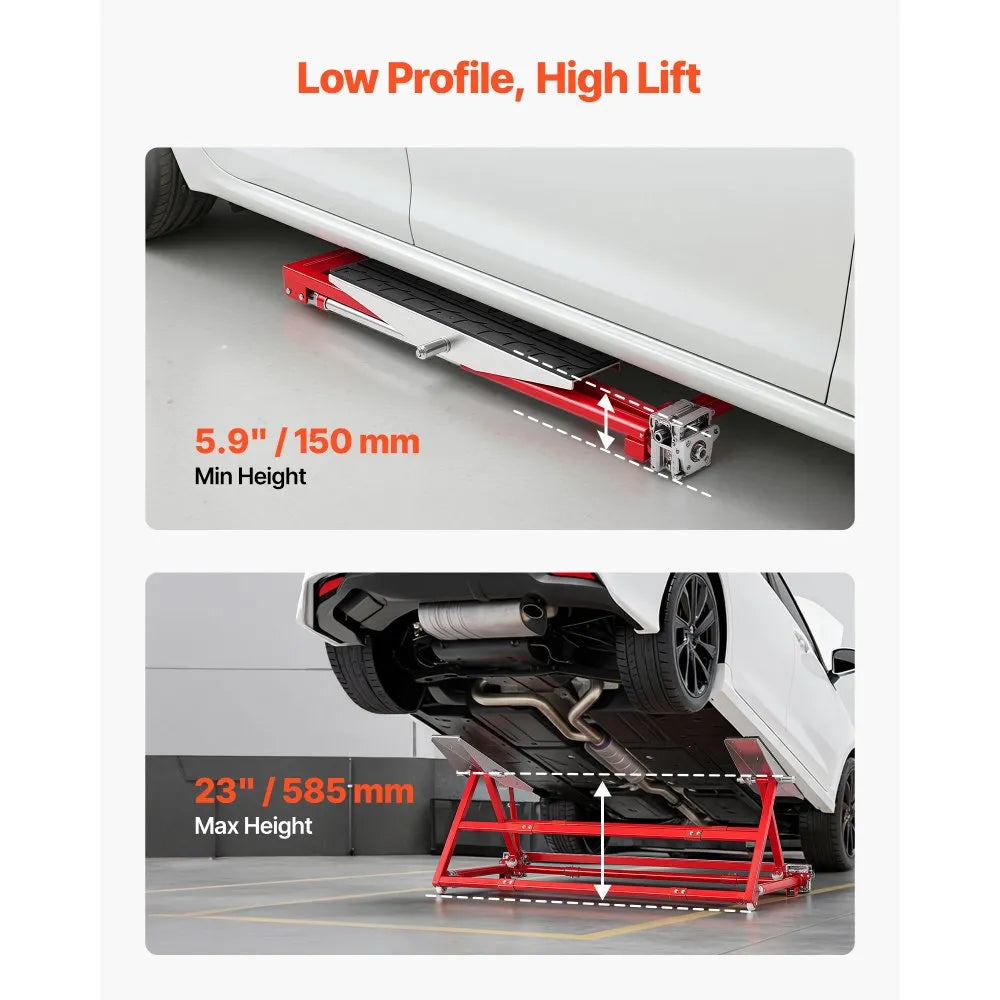 Vevor Portable Car Lift Heavy-Duty Steel Quick Lift 4400 lbs 23" Max H ...