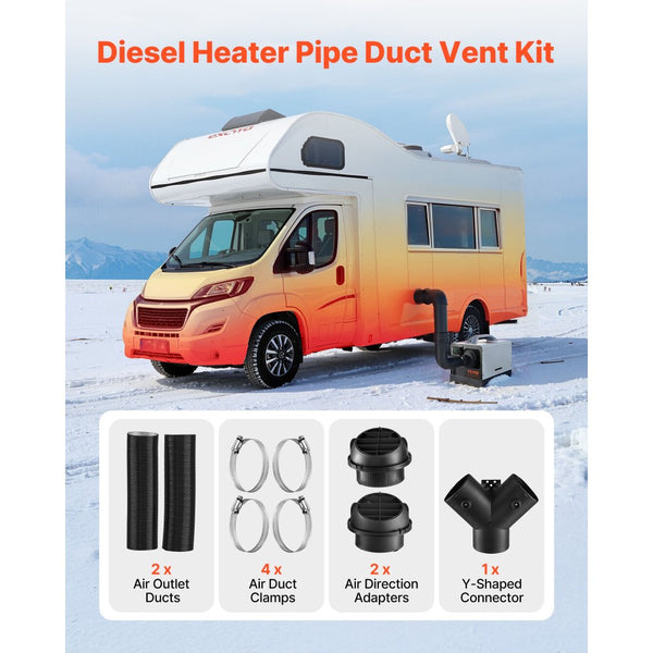 Vevor Diesel Heater Pipe Duct Vent Kit 3" Warm Air Outlet Set New ...