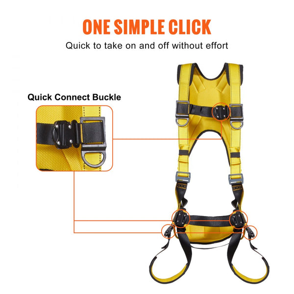 Vevor Safety Harness Full Body Fall Protection Harness with Padding an ...