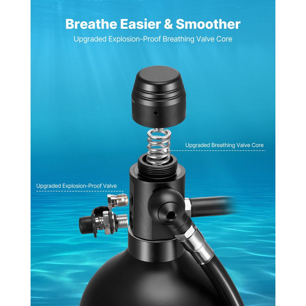 Vevor Diving Tank Mini Scuba 1.9L Portable Underwater Breathing Cylind ...