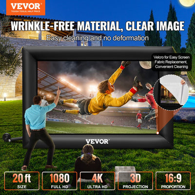 Vevor Inflatable Projector Screen 20' Outdoor Movie Screen New ...