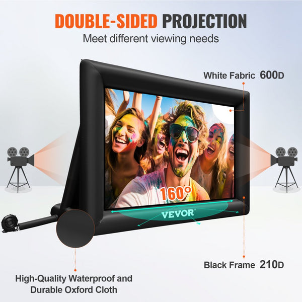 Vevor Inflatable Projector Screen 20' Outdoor Movie Screen New ...