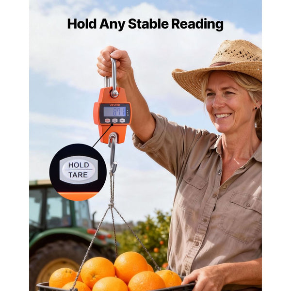 Vevor Crane Scale Digital Hanging Scale 660 lbs Orange New – FactoryPure