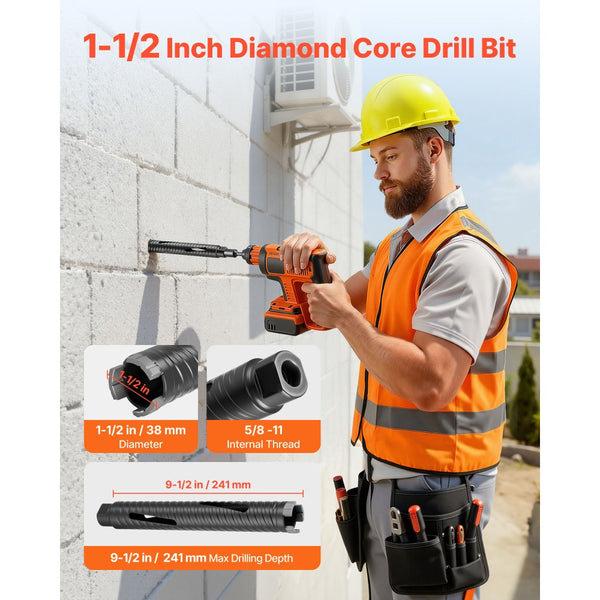 Vevor Core Drill Bit 1-1/2" Diamond Dry Coring Bit New – FactoryPure