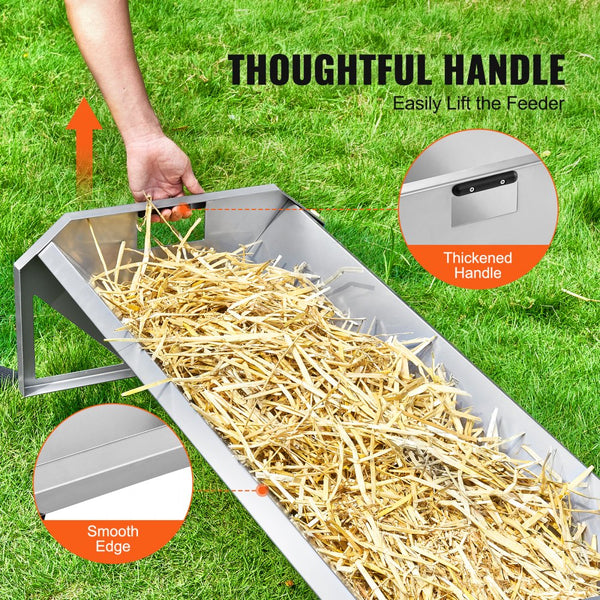 Vevor Livestock Feeding Trough 45" 22 Gallon Heavy-Duty Galvanized Ste ...