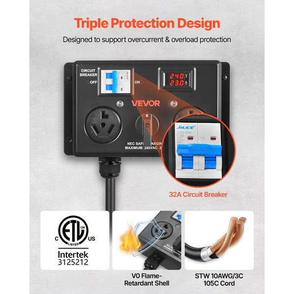 Vevor Splitter Switch Manual EV Charging Switch for Dryer & EV 240V 24 ...