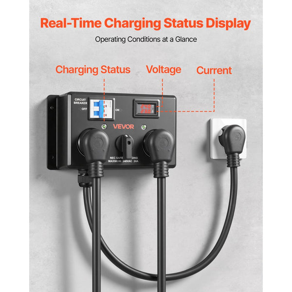 Vevor Splitter Switch Manual EV Charging Switch for Dryer & EV 240V 24 ...