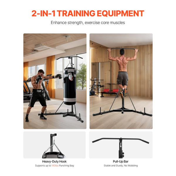 Vevor Punching Bag Stand 2-in-1 Adjustable Heavy Duty Fitness Stand wi ...