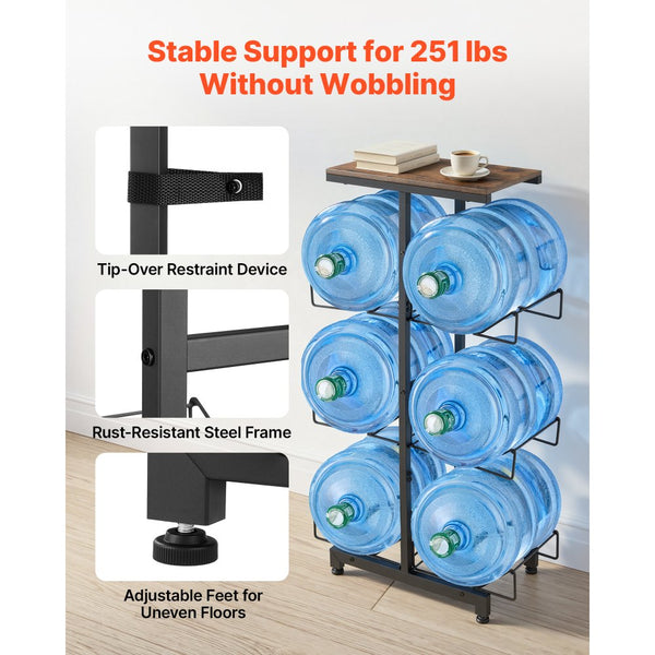 Vevor Water Jug Holder Foldable 4-Tier Double-Row 3 & 5 Gallon Rack fo ...