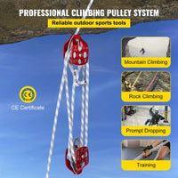 Vevor Twin Sheave Block and Tackle Pulley System 150' 7700 lbs New ...