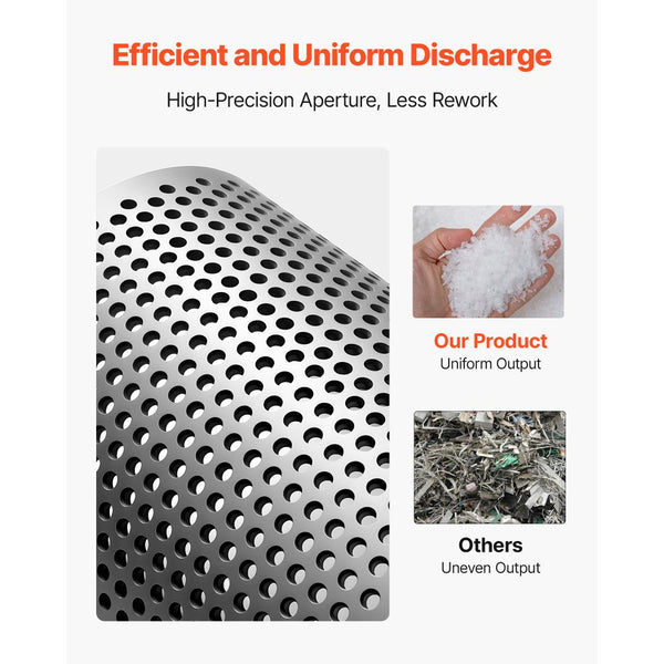 Vevor Screen Mesh Plastic Shredder 6 mm High-Precision Aperture for Mo ...