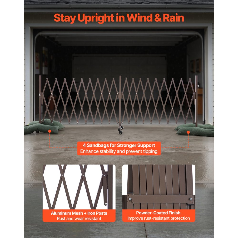 Vevor Safety Barrier Double Expandable Barricades 20' Flexible Mobile ...