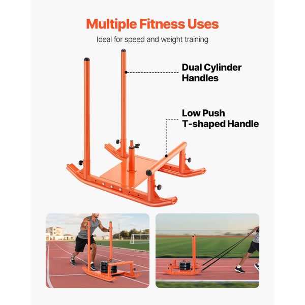 Vevor Weight Sled Steel Power Sled Fitness Strength Training Orange Ne ...