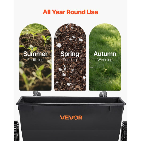 Vevor Drop Spreader Walk-Behind Push 50 lbs 18" Spreading Width New ...