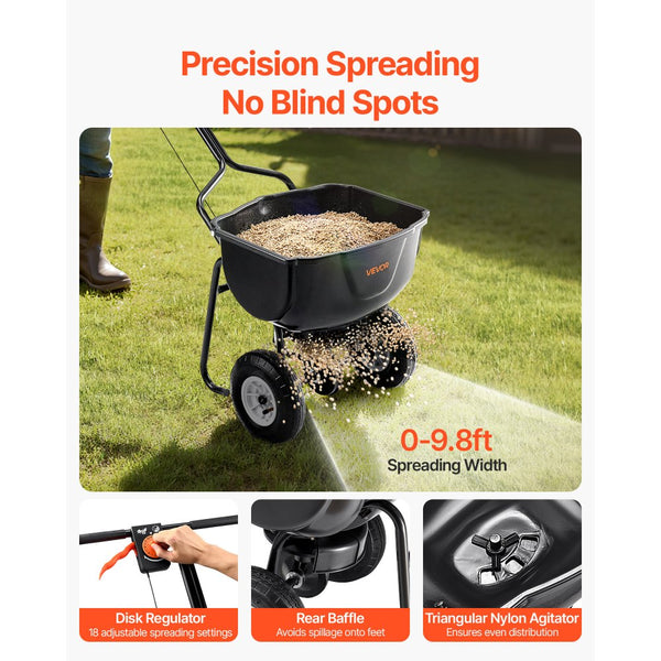 Vevor Push Spreader 60 lb Walk-Behind Broadcast Spreader New – FactoryPure