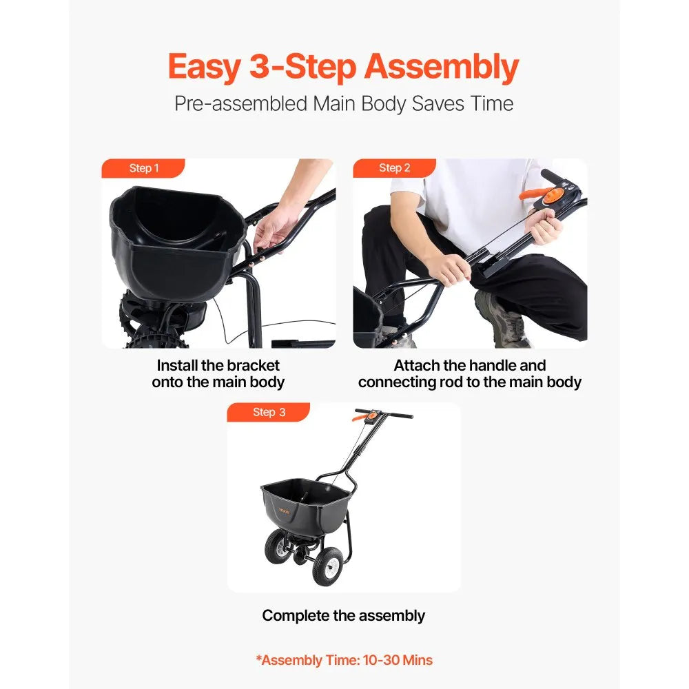 Vevor Push Spreader 60 lb Walk-Behind Broadcast Spreader New – FactoryPure