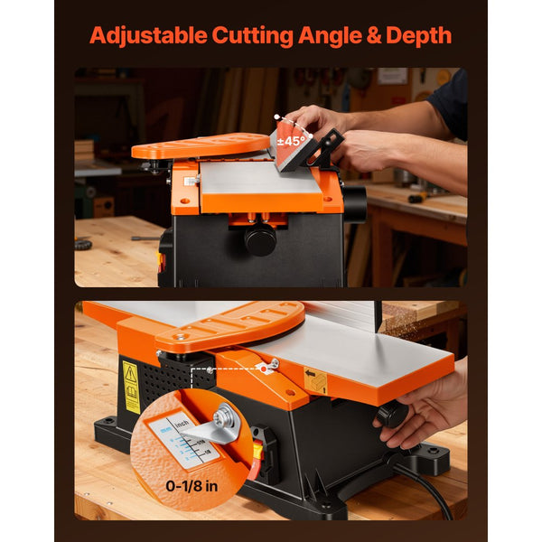 Vevor Benchtop Jointer 6" 2 HP 12000 RPM Woodworking Jointer New ...
