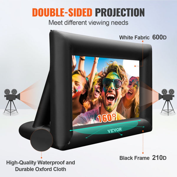 Vevor Inflatable Projector Screen 24' Outdoor Theater Screen New ...