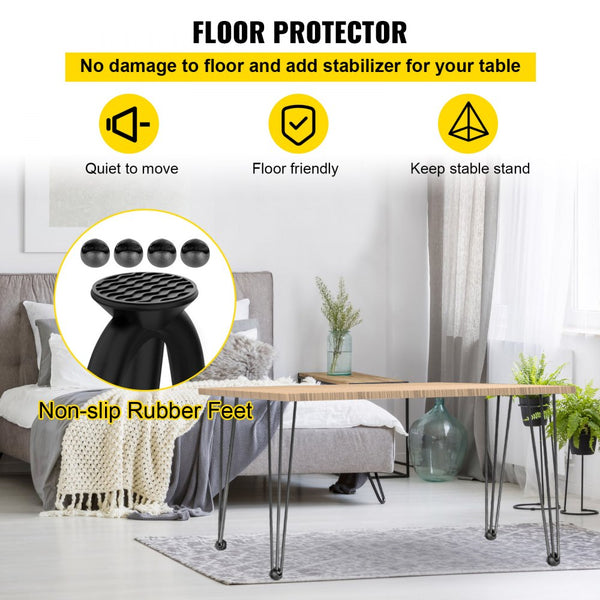 Vevor Hairpin Table Legs 16" Black Set of 4 New – FactoryPure