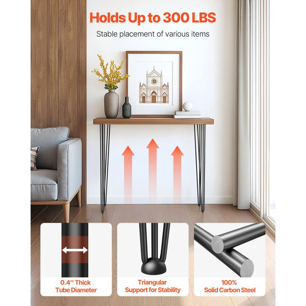 Vevor Hairpin Table Legs 40" Black Set of 4 New – FactoryPure