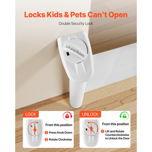 Vevor Baby Gate Retractable Mesh Safety Gate 72.8" x 31.3" White New ...