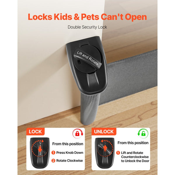 Vevor Baby Gate Retractable Mesh Safety Gate 72.8" W x 31.3" H Black N ...