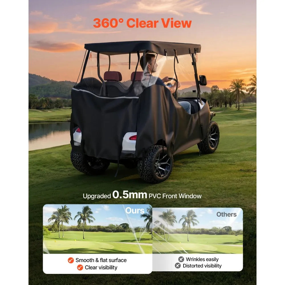 Vevor Golf Cart Cover Visible Full Enclosure 2+2 Passenger 72" New ...